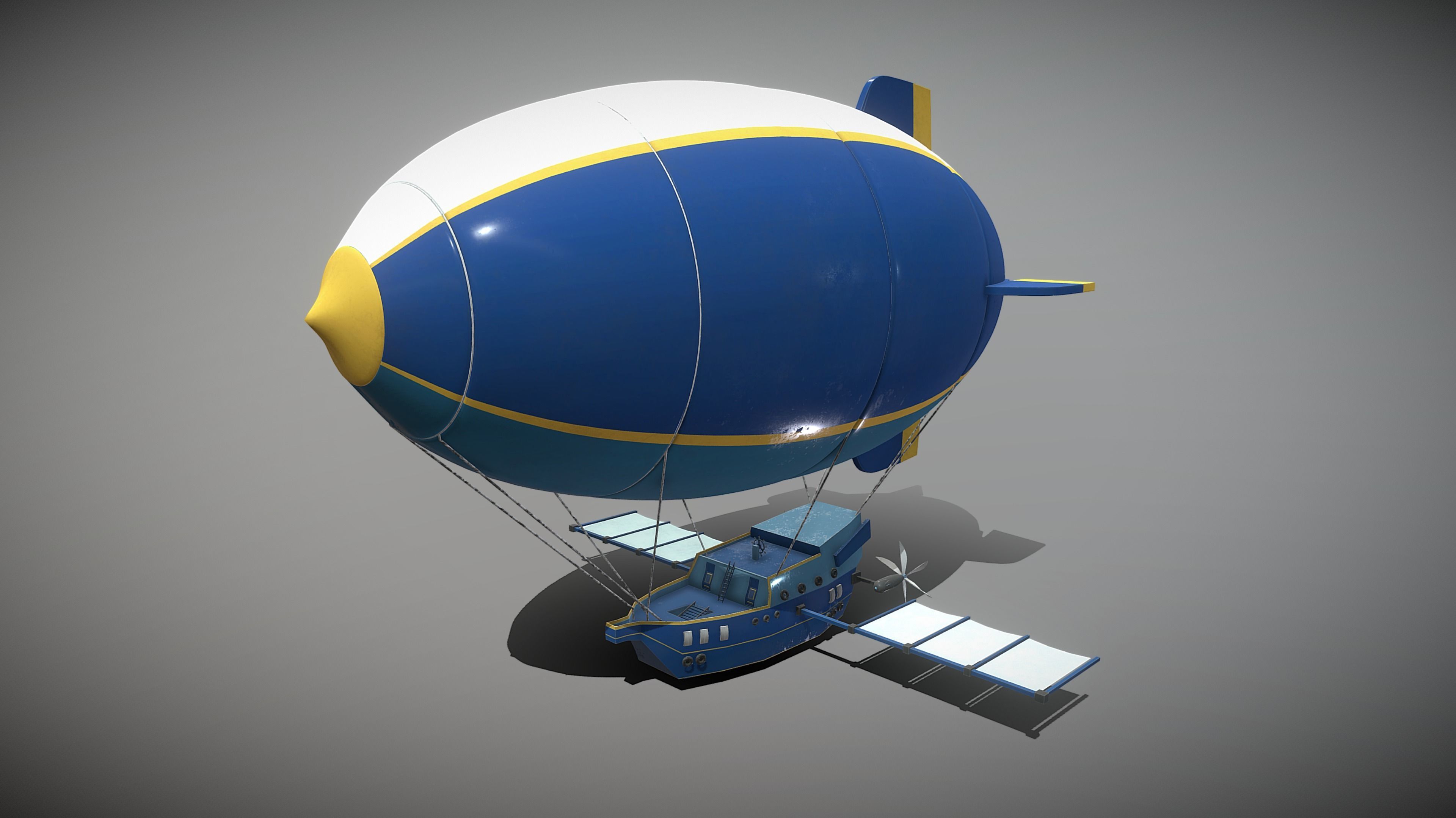 3D model Cartoon Airship VR / AR / low-poly | CGTrader