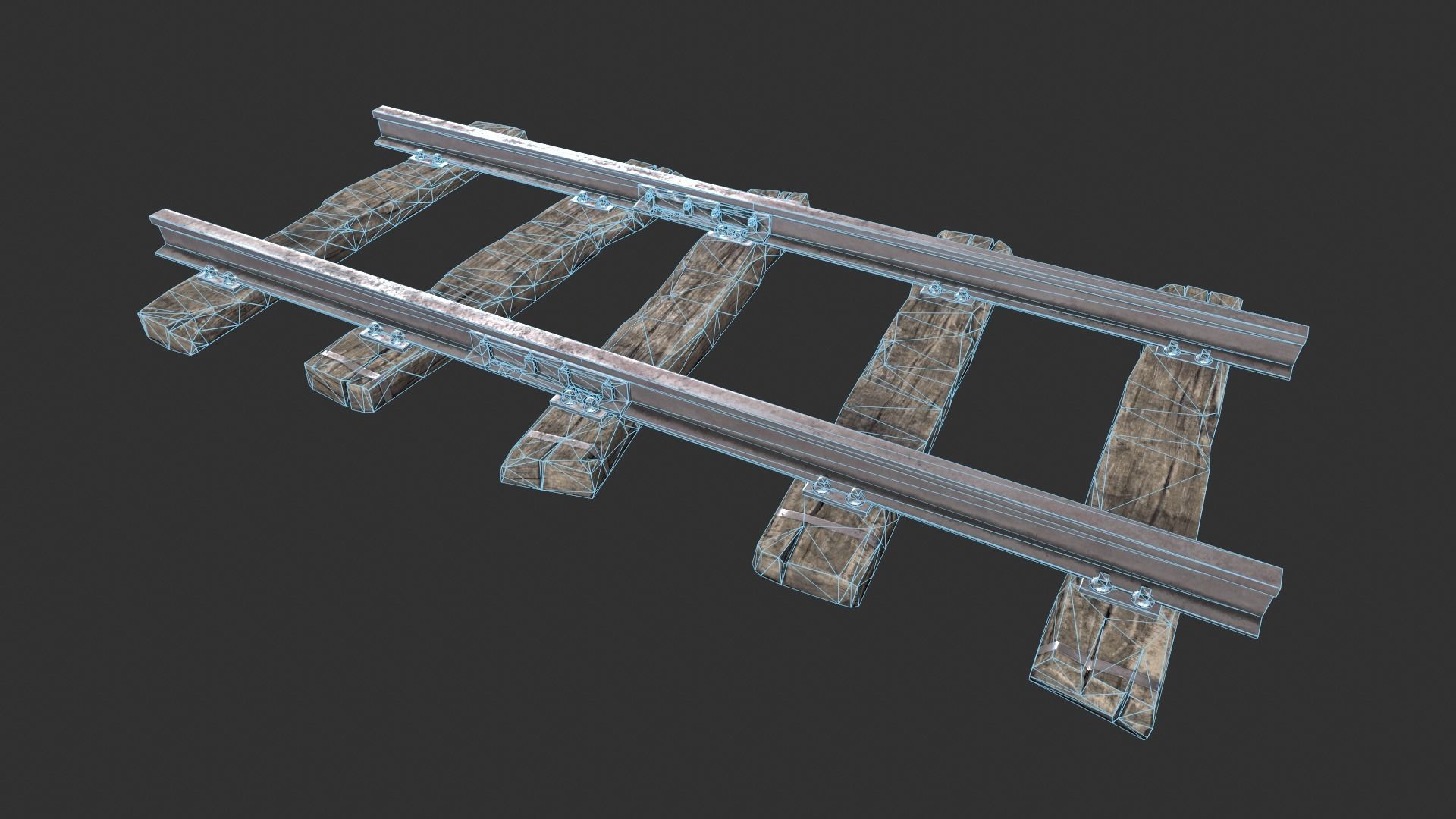 3D model Wooden Railway Tracks VR / AR / low-poly | CGTrader