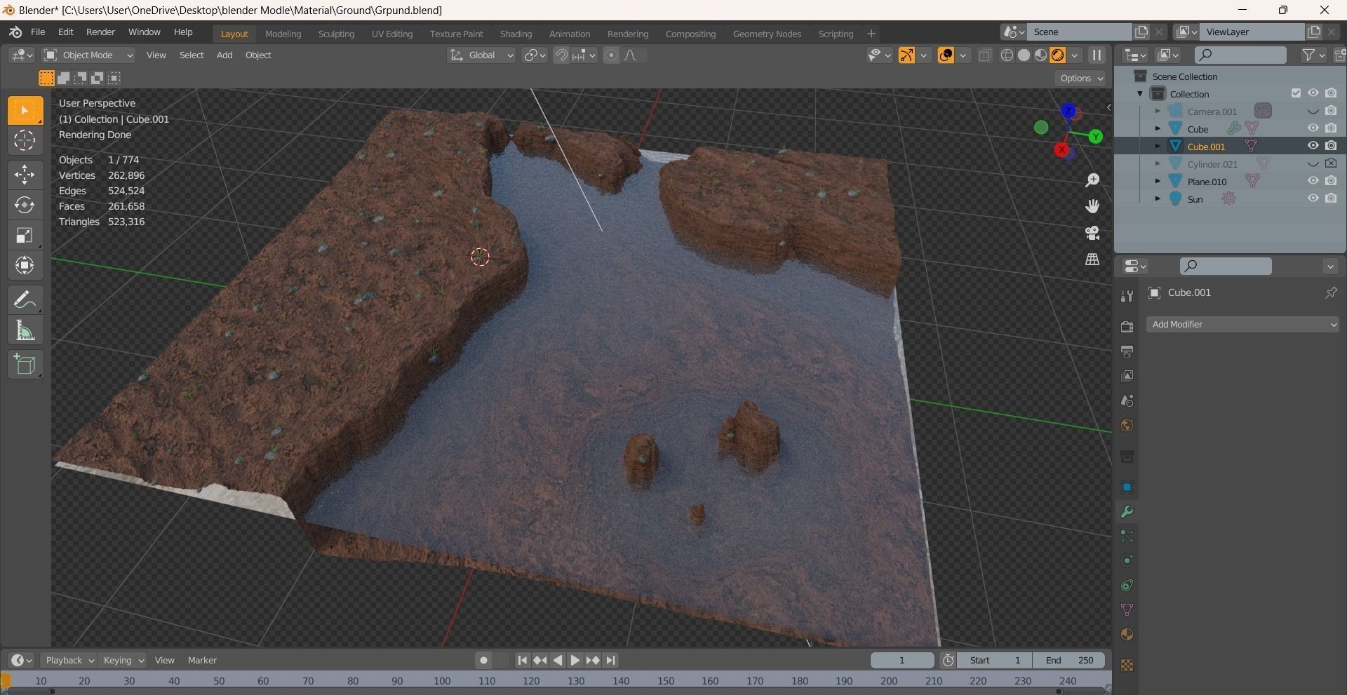 Modular Landscape Ground free 3D model | CGTrader