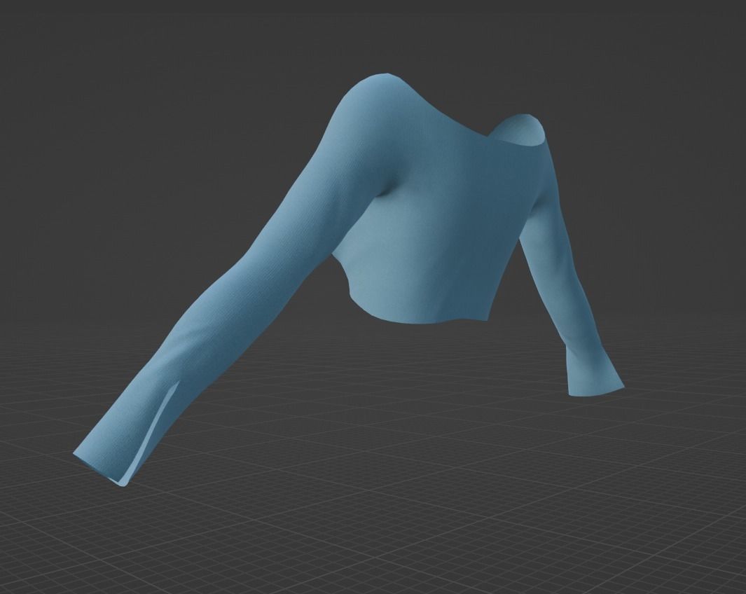 Belly Button Long Sleeve Shirt - Ngchipv free VR / AR / low-poly 3D ...