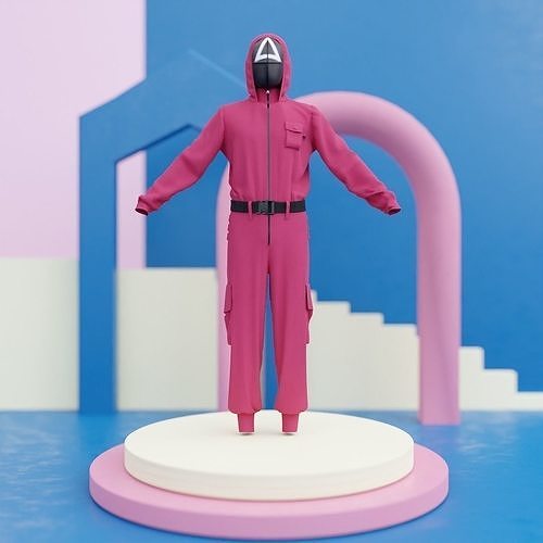 Squid Game - Pink Soldier 3D model | CGTrader