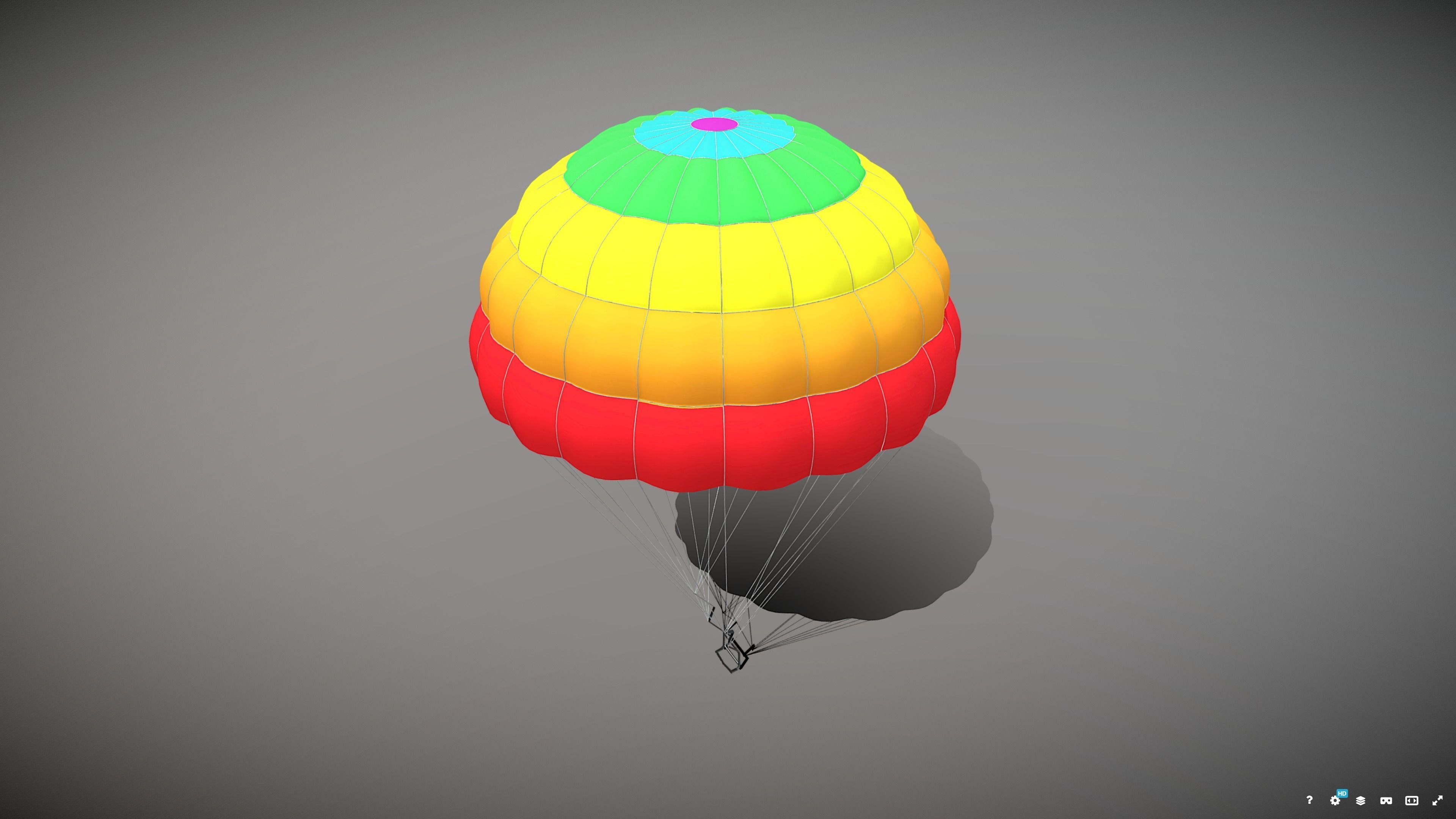 3D model 2 Parachutes VR / AR / low-poly | CGTrader
