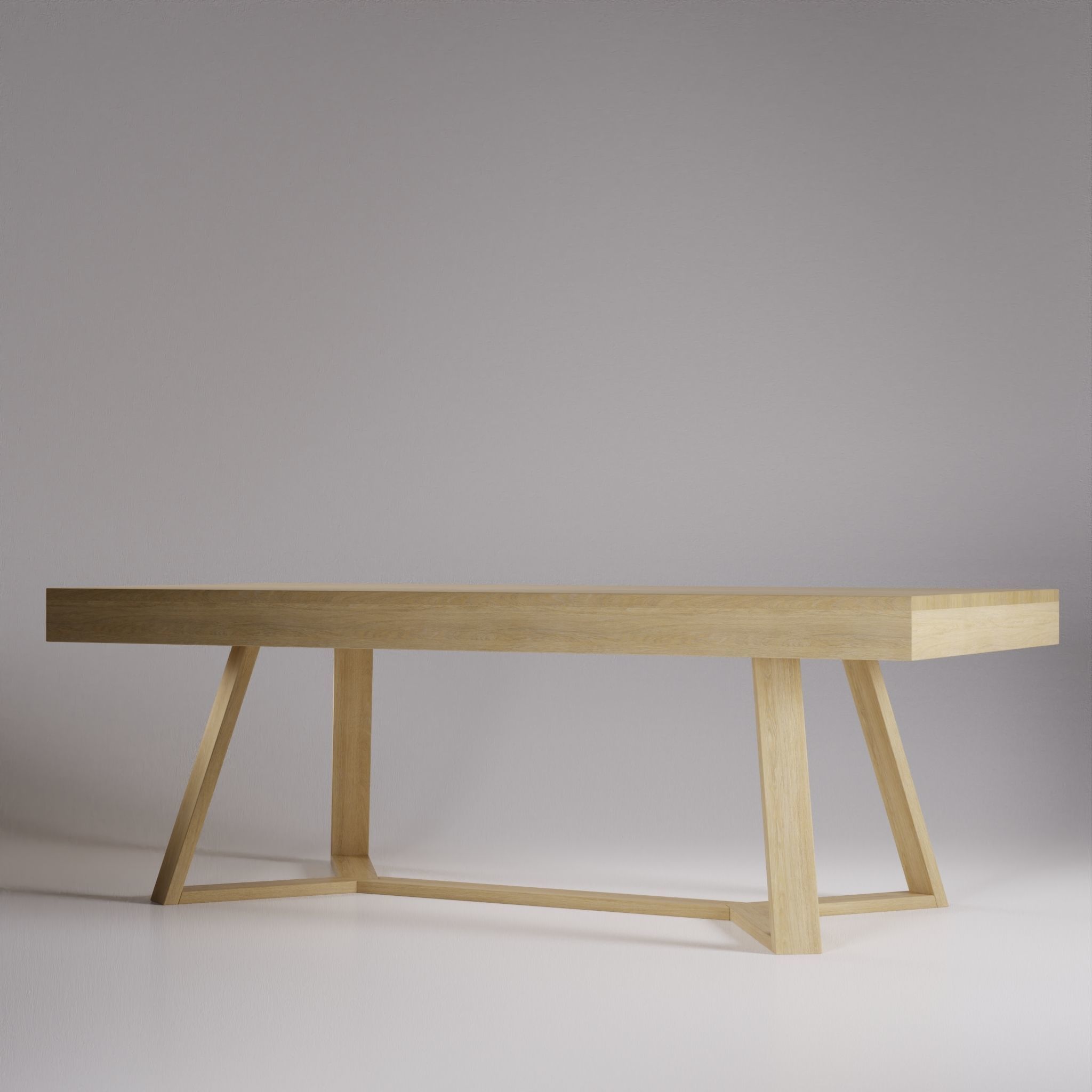 Dining table masiv Oak wood 3D model | CGTrader