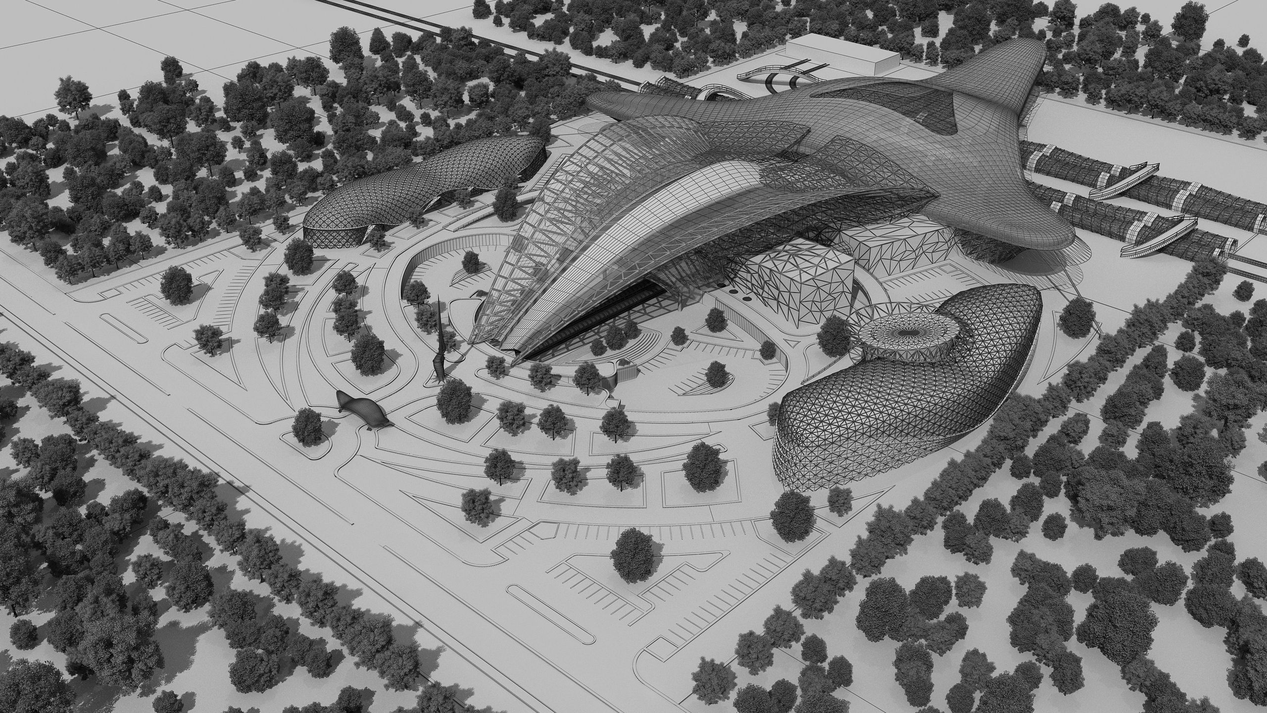 0154 - Train Station Architecture Project - 2D Drawings-3D Files 3D model | CGTrader