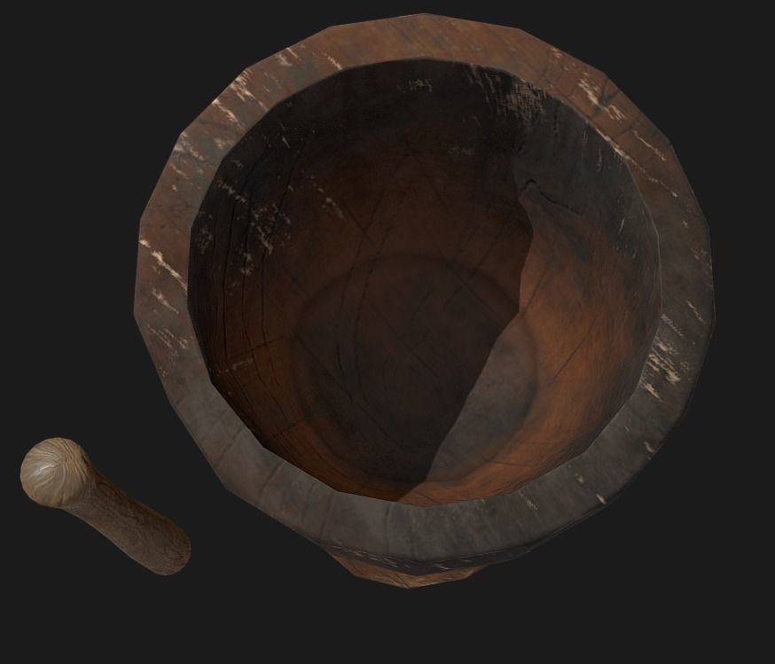3D model Korean Traditional Mortar Jeolgu 01-02 VR / AR / low-poly ...