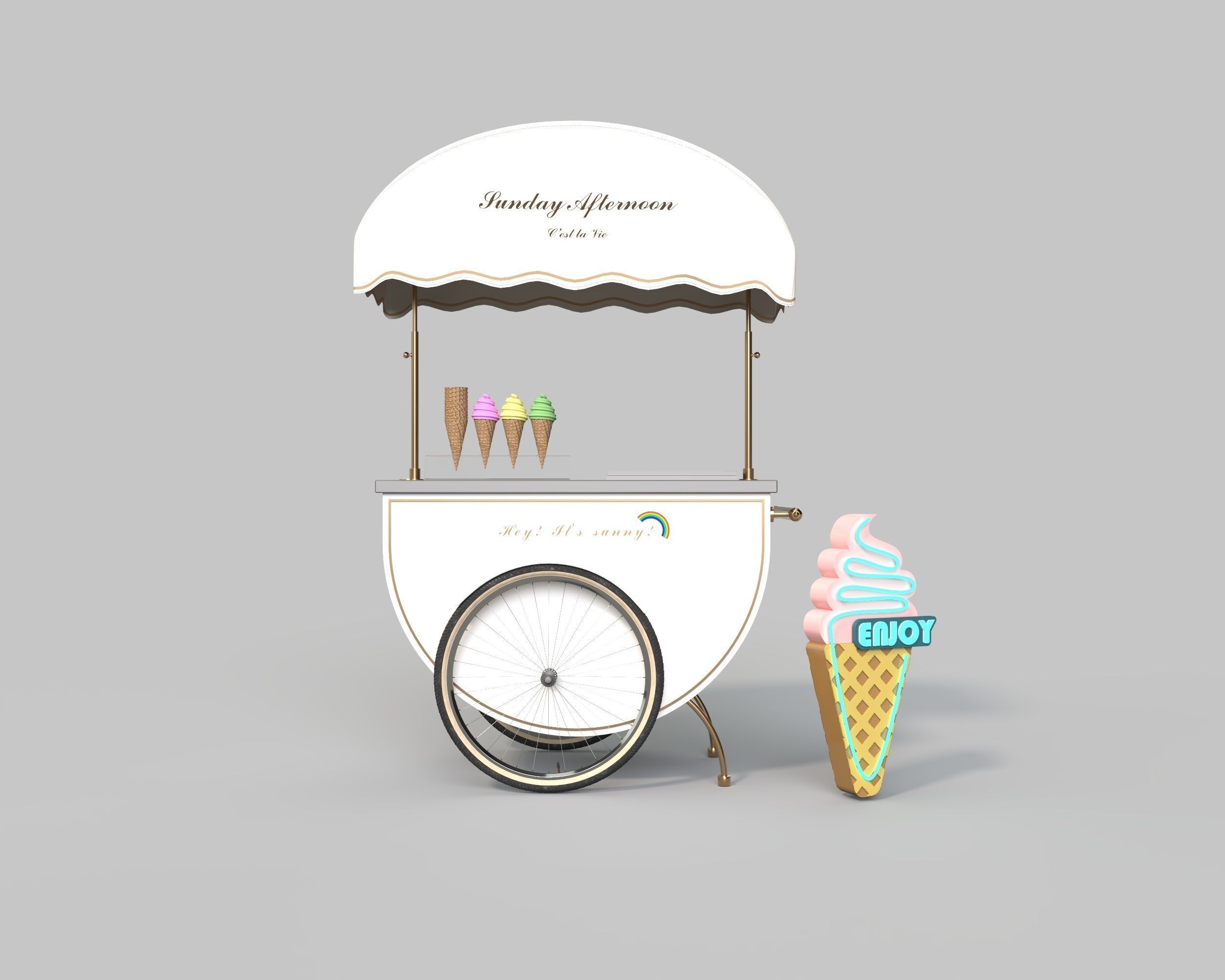 selling cart 3D model | CGTrader