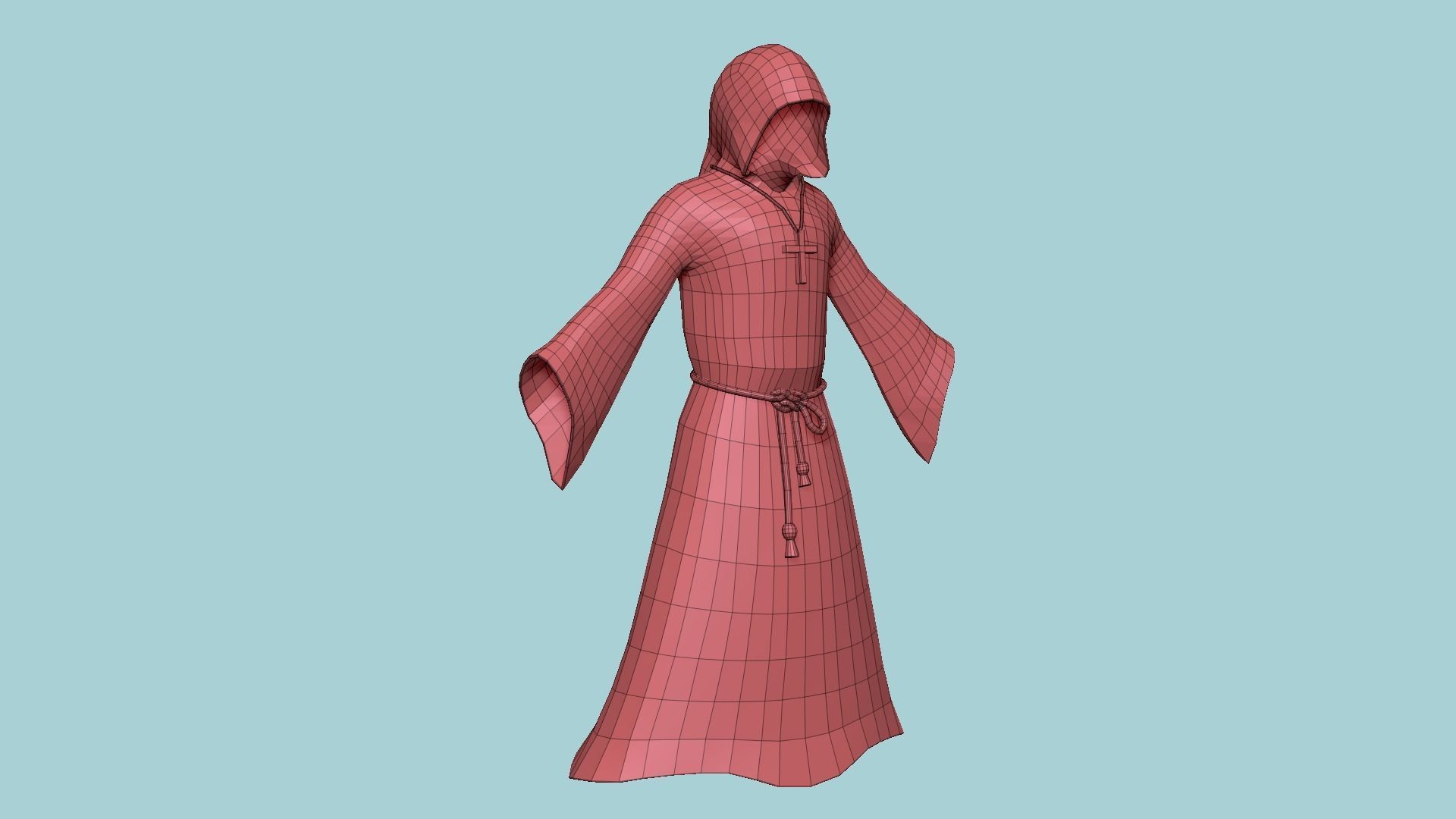 3D model Priest Outfit A09 Full White - Character Clothing Design VR ...