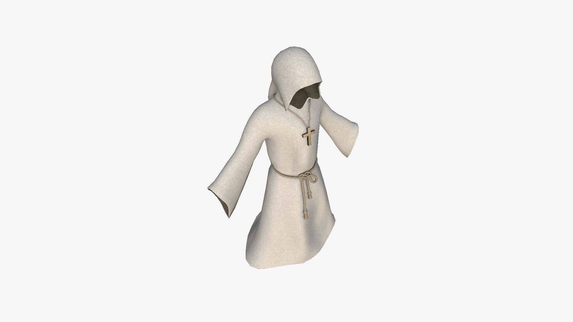 3D model Priest Outfit A09 Full White - Character Clothing Design VR ...