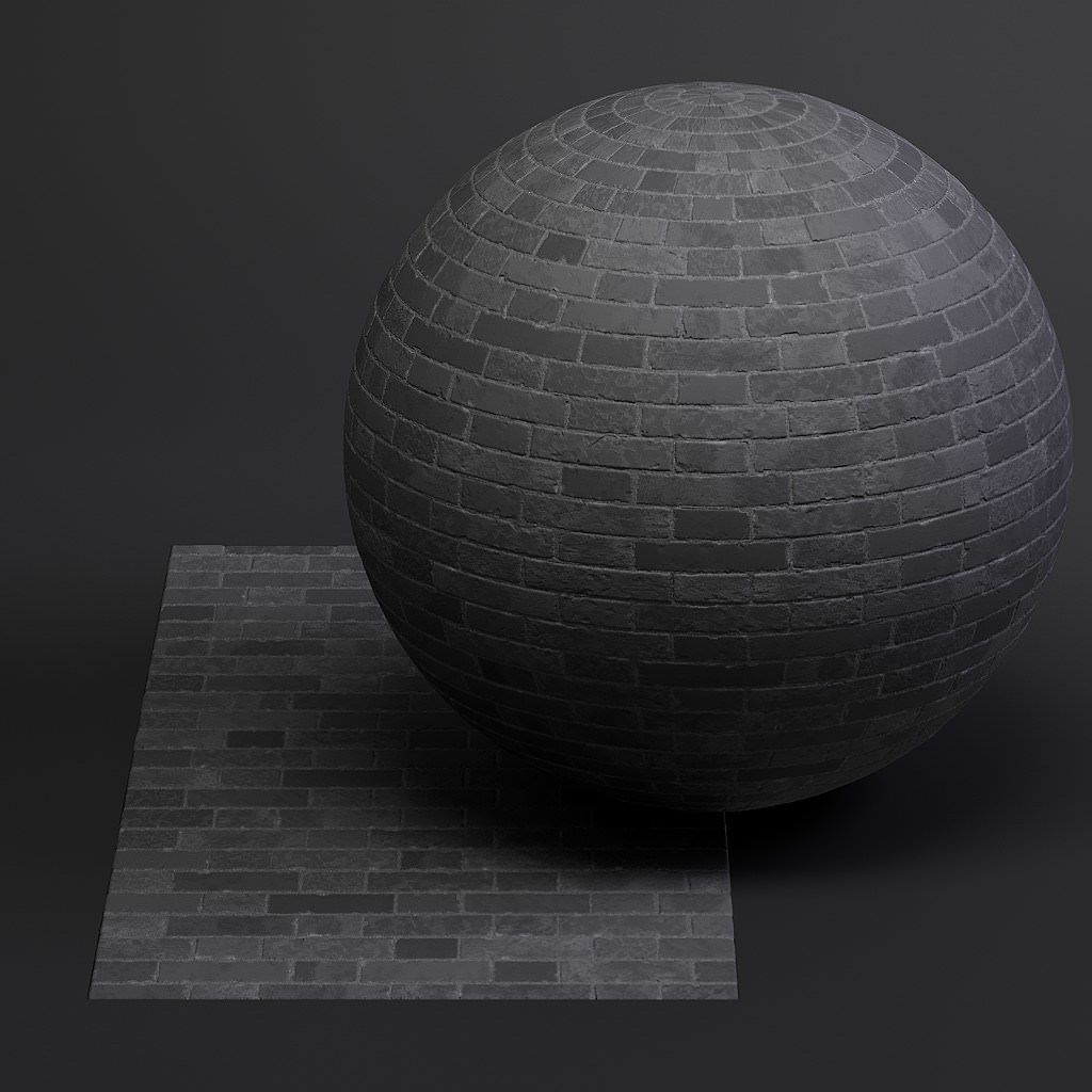 Texture Bricks vol01 Black 8K Seamless PBR Materials VR / AR / low-poly ...