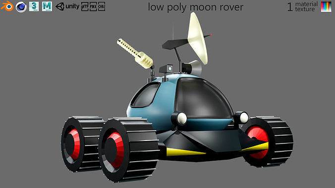 3D model low poly moon rover VR / AR / low-poly | CGTrader