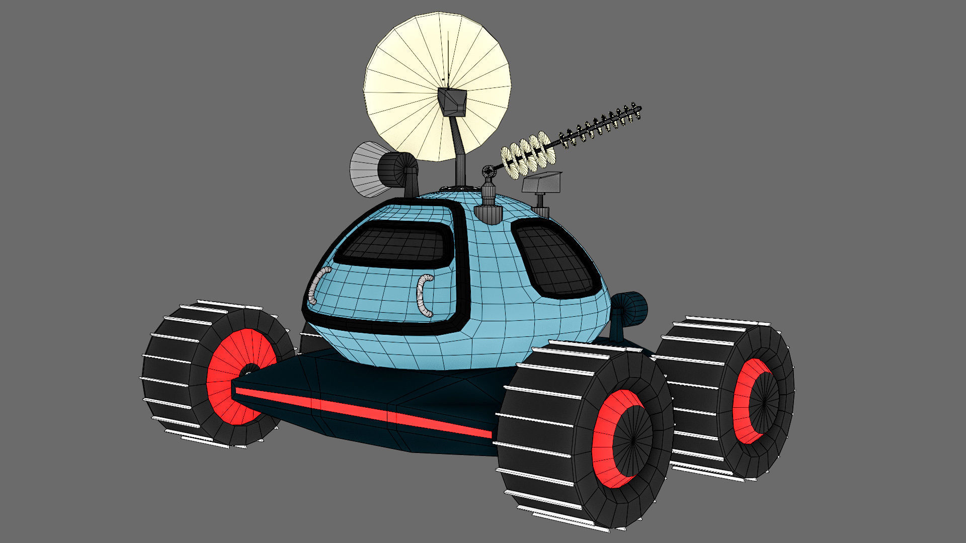 3D model low poly moon rover VR / AR / low-poly | CGTrader