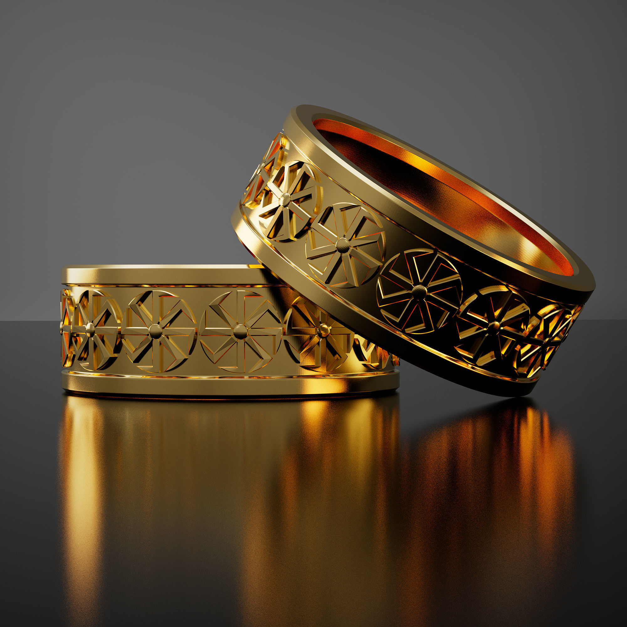 Slavic Kolovrat ring 3D model 3D printable | CGTrader