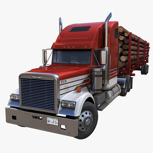3D model Freightliner Classic log semitruck VR / AR / low-poly | CGTrader