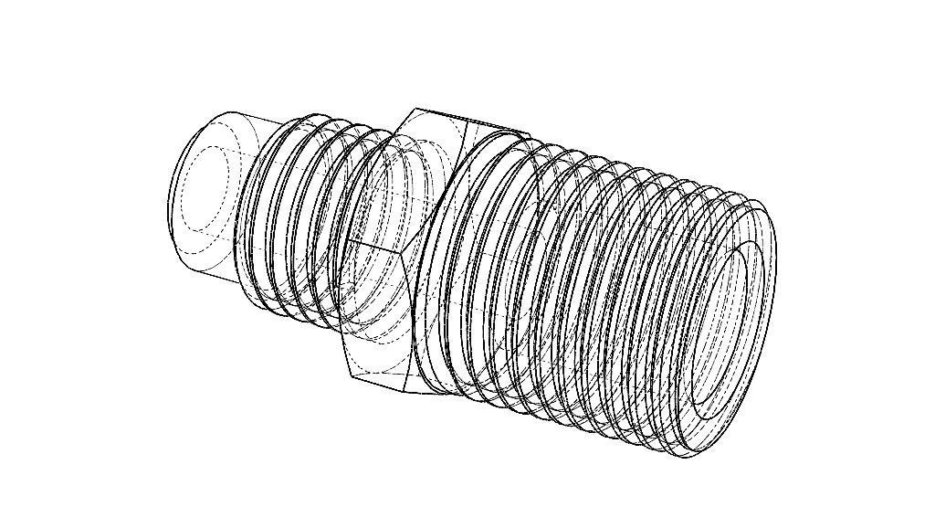Parker Male Connector 48F Series 3D model rigged | CGTrader