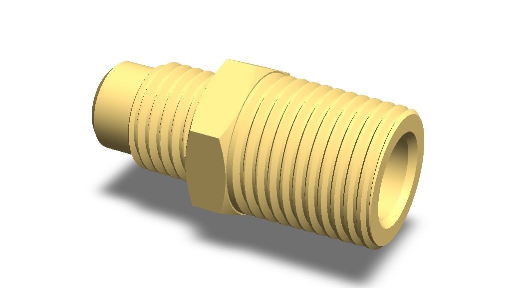 Parker Male Connector 48F Series 3D model rigged | CGTrader