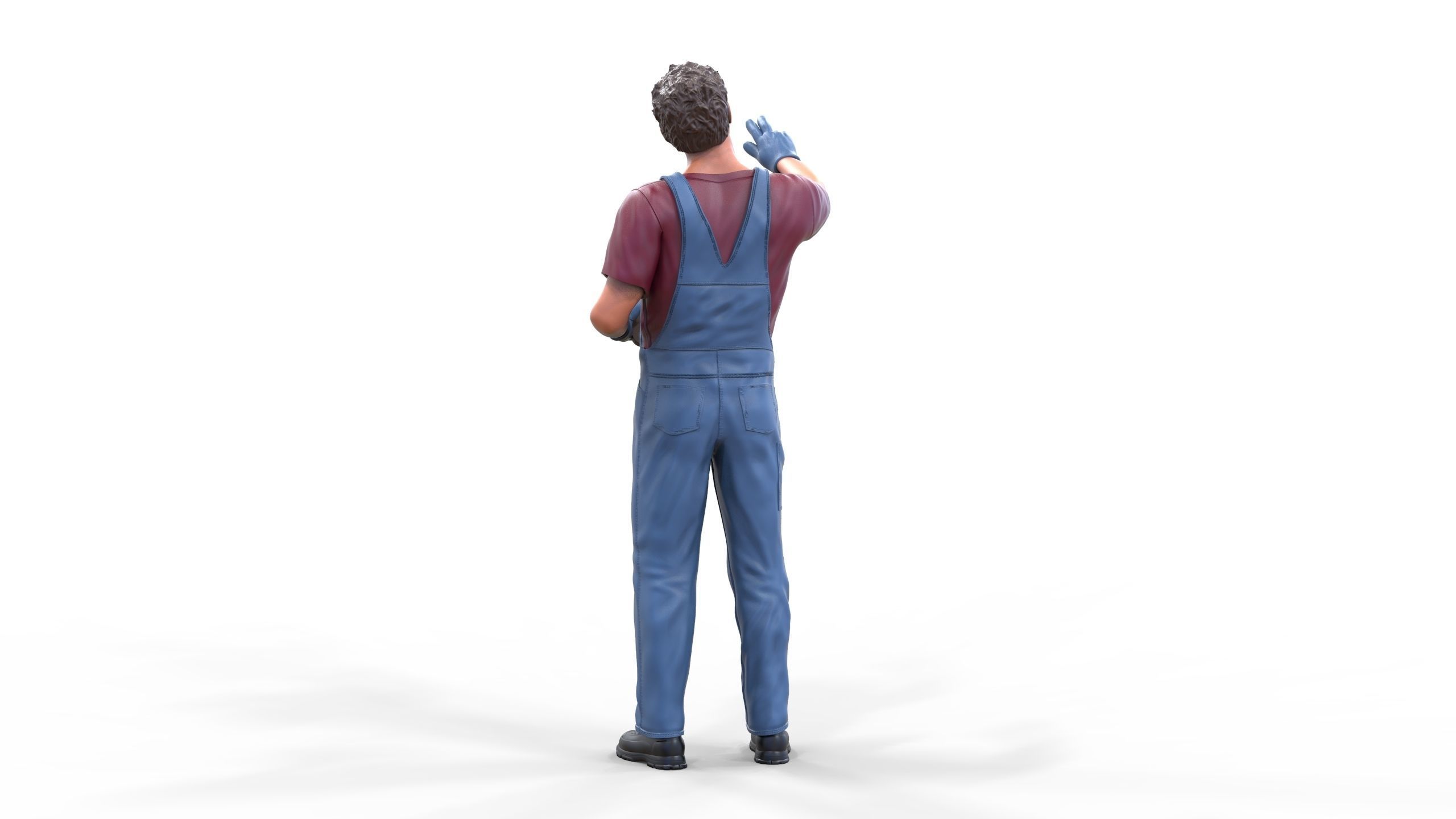 N4 Mechanic Crew working under a car or construction worker 3D model 3D ...