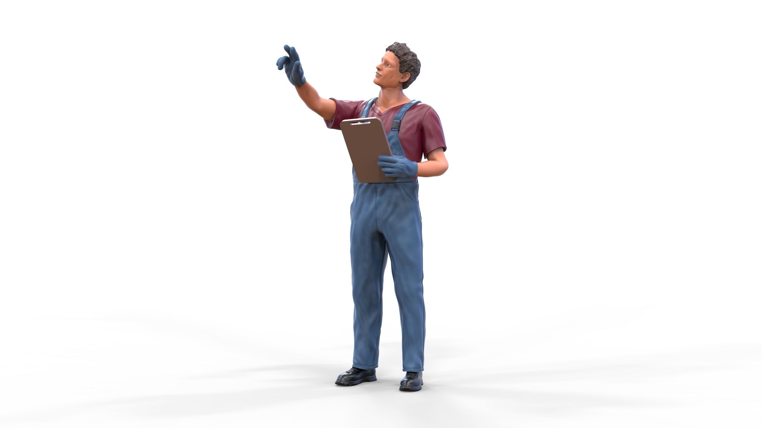 N4 Mechanic Crew working under a car or construction worker 3D model 3D ...