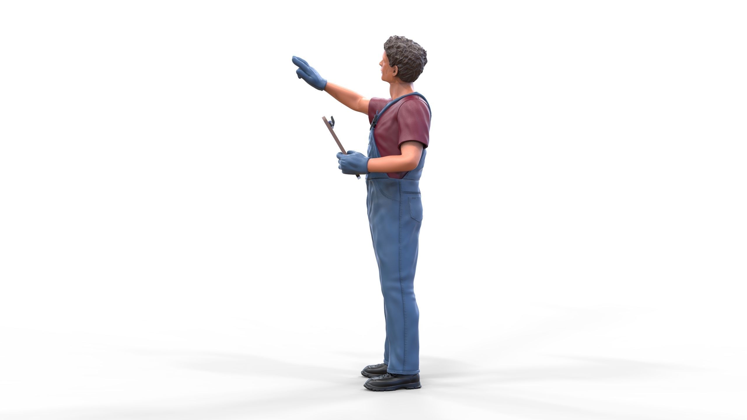 N4 Mechanic Crew working under a car or construction worker 3D model 3D ...