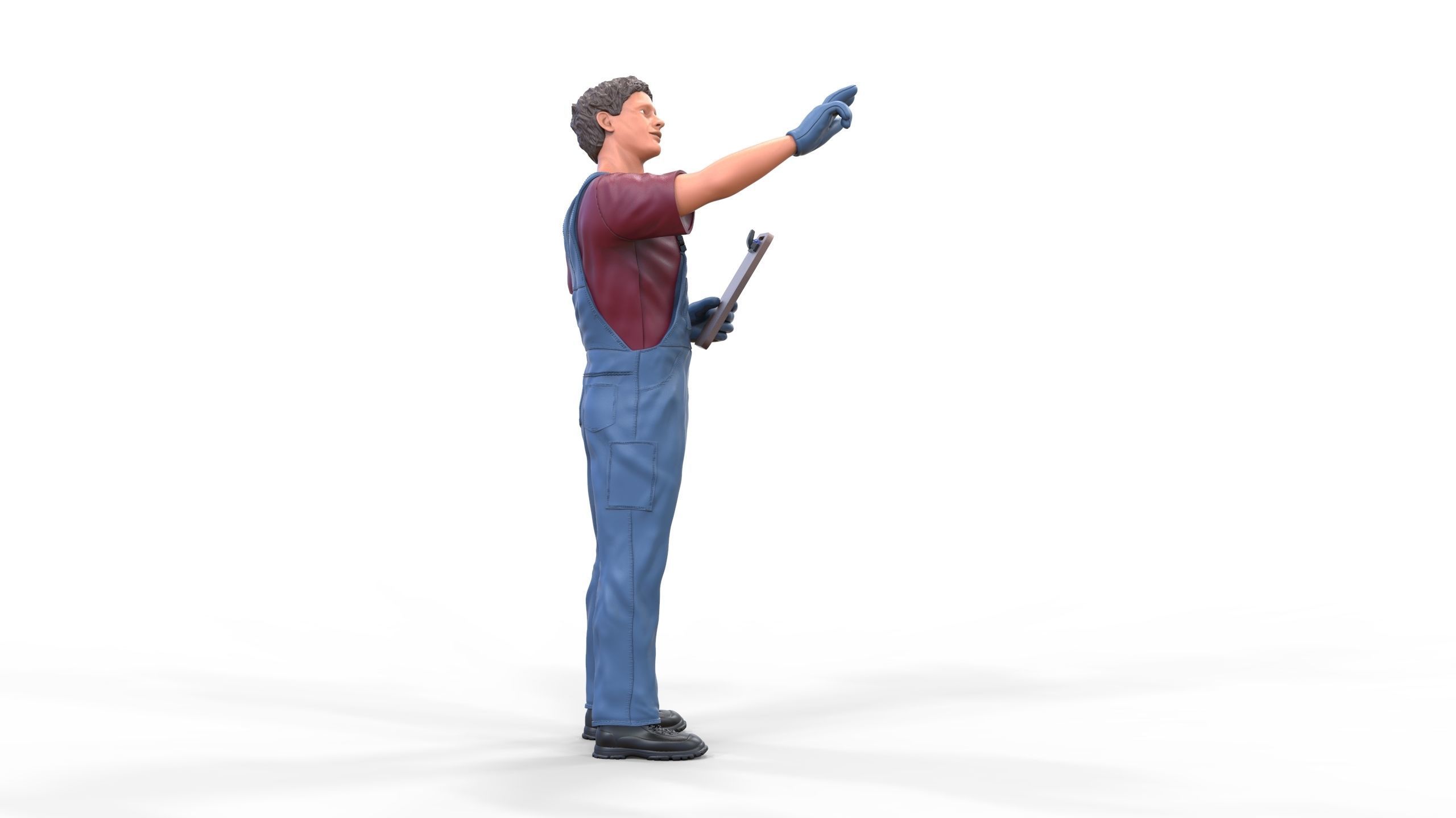 N4 Mechanic Crew working under a car or construction worker 3D model 3D ...