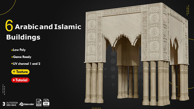3D model 6 Arabic and Islamic Buildings VR / AR / low-poly | CGTrader