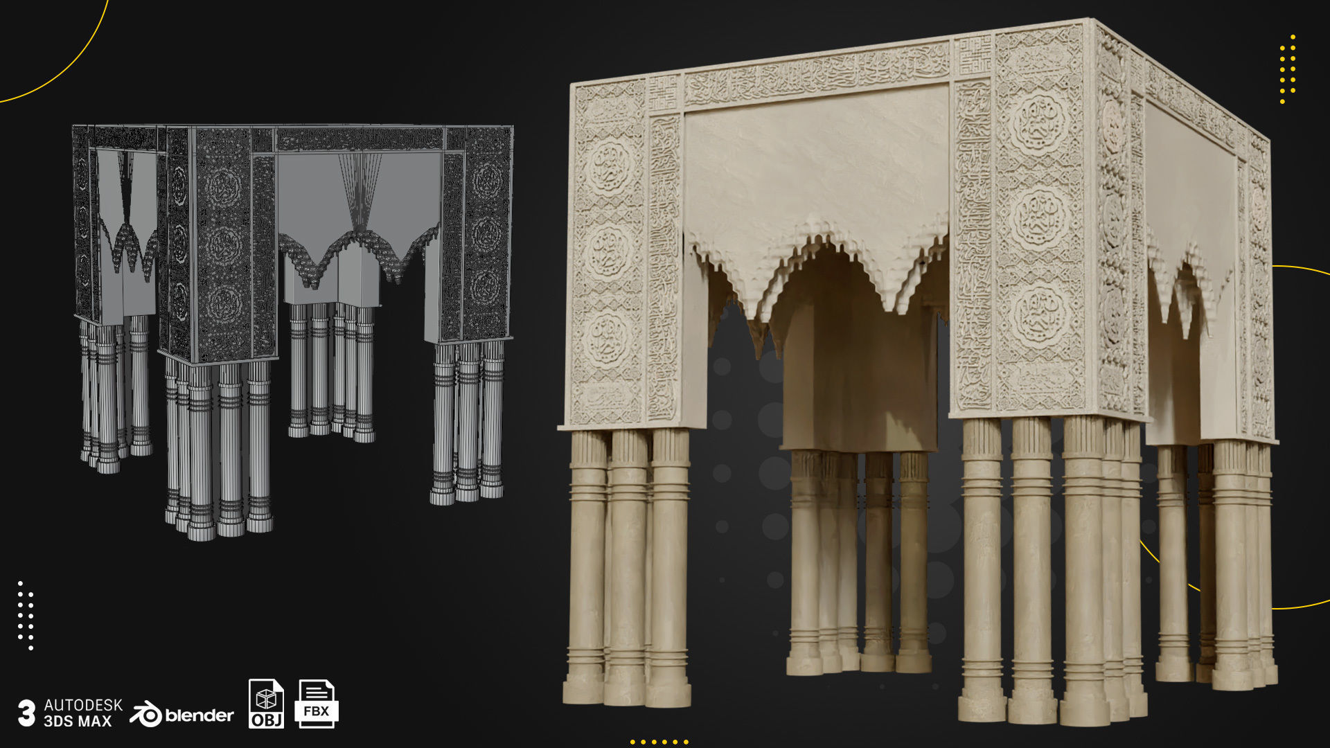 3D model 6 Arabic and Islamic Buildings VR / AR / low-poly | CGTrader
