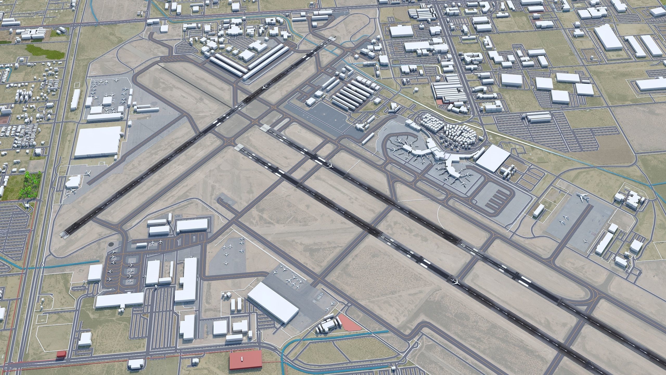 3D model Tucson Airport 10km VR / AR / low-poly | CGTrader