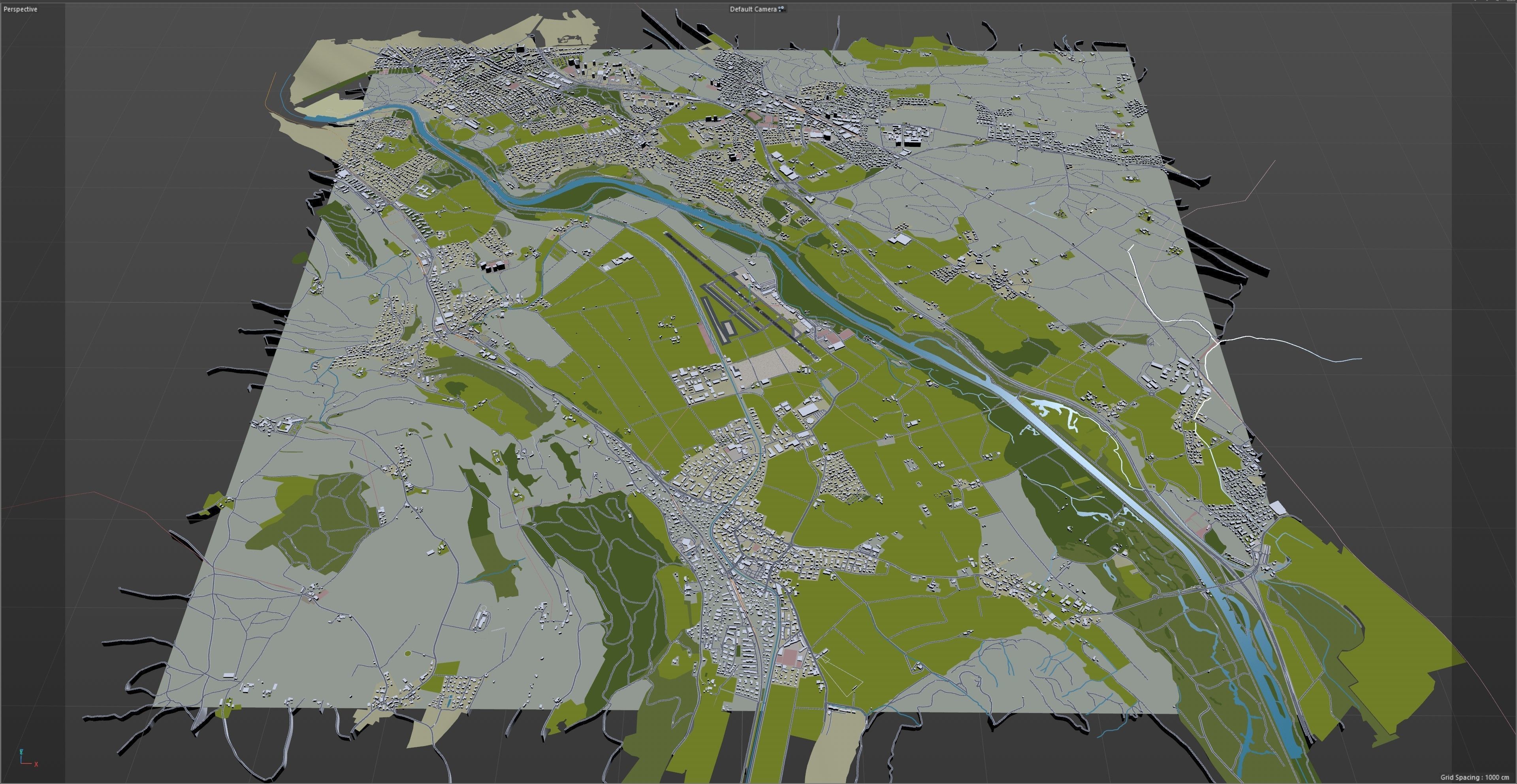 3D model Bern Airport 10km VR / AR / low-poly | CGTrader