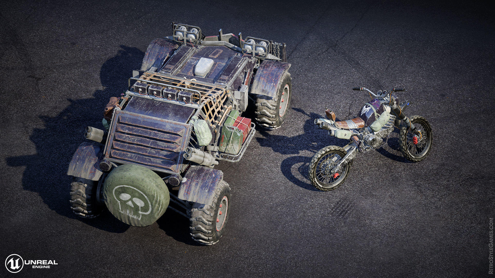 3D model Last Guns - Apocalyptic Buggy and Motorbike Pack VR / AR / low ...