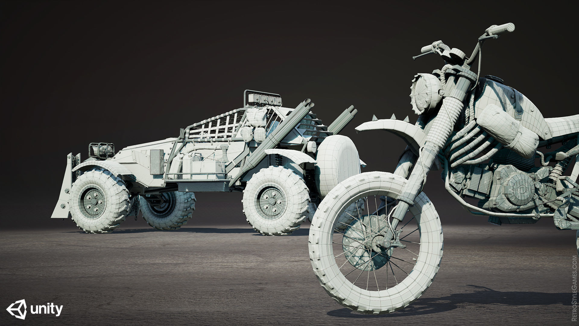 3D model Last Guns - Apocalyptic Buggy and Motorbike Pack VR / AR / low ...