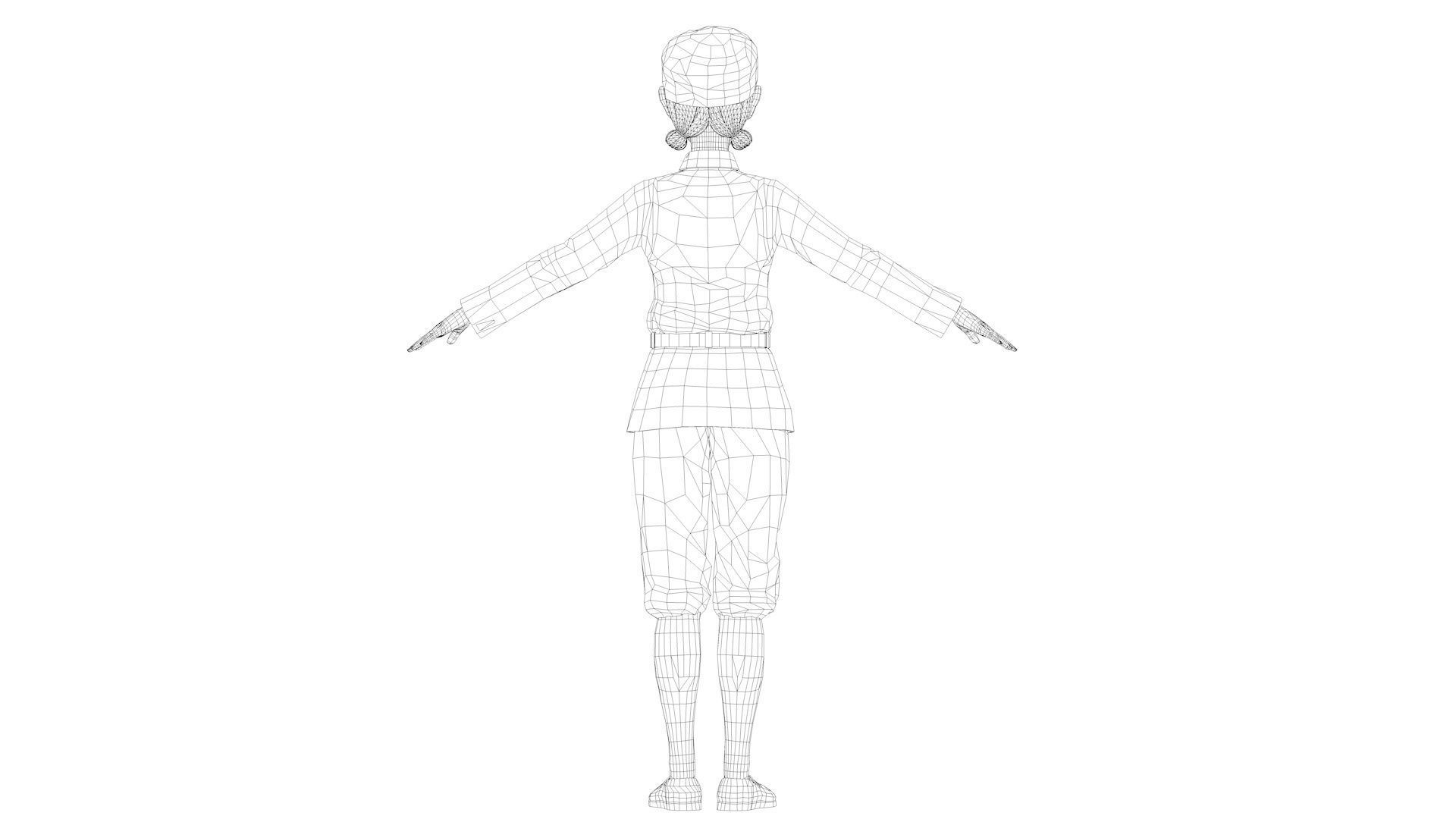 Cartoon Red Army Girl Little Girl Eighth Route Army 3D model | CGTrader