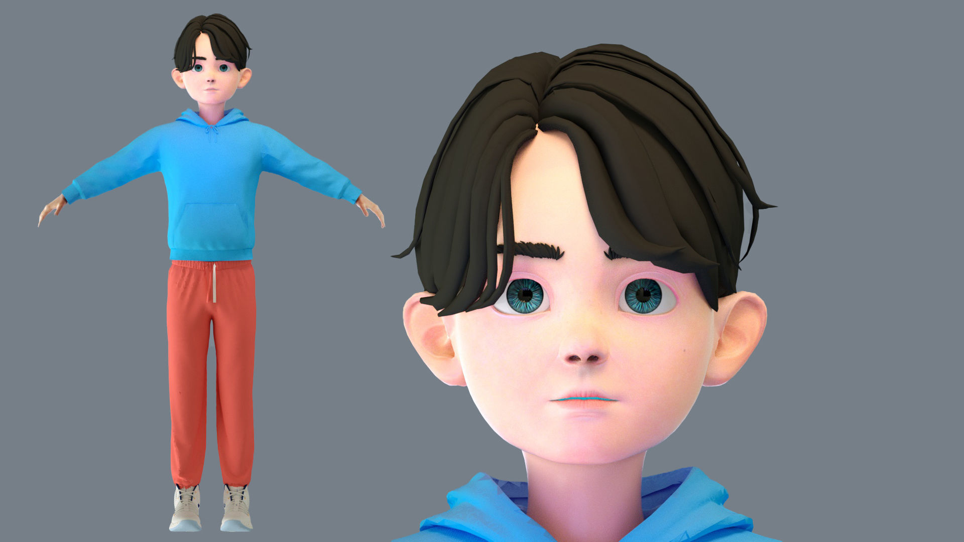 Cartoon Boy Child Student Male 3D model | CGTrader