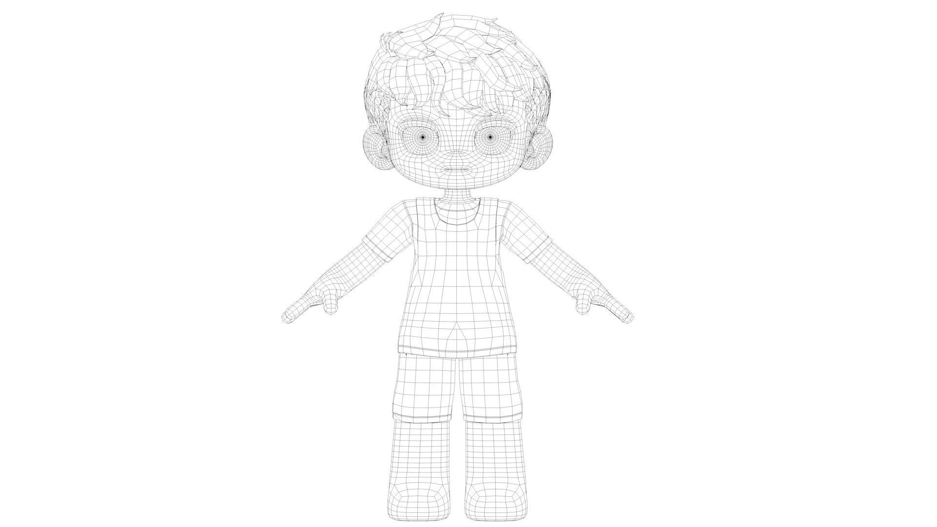 Cartoon Basketball Boy Child Primary School Student 3D model | CGTrader
