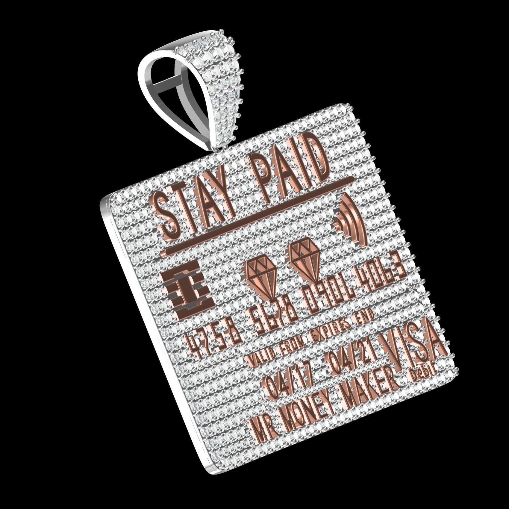 Debit Card Diamond Pendant 3D model 3D printable | CGTrader