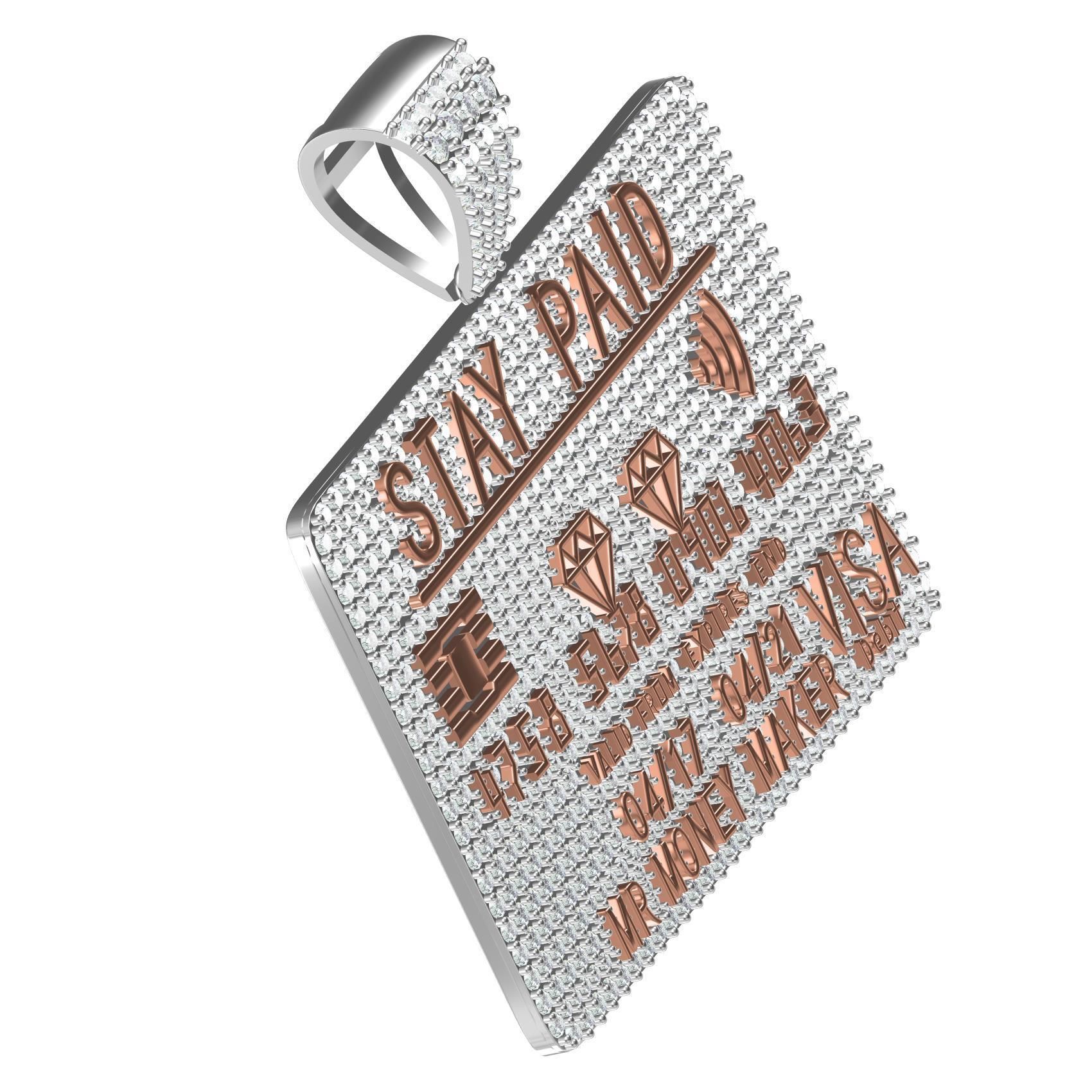 Debit Card Diamond Pendant 3D model 3D printable | CGTrader