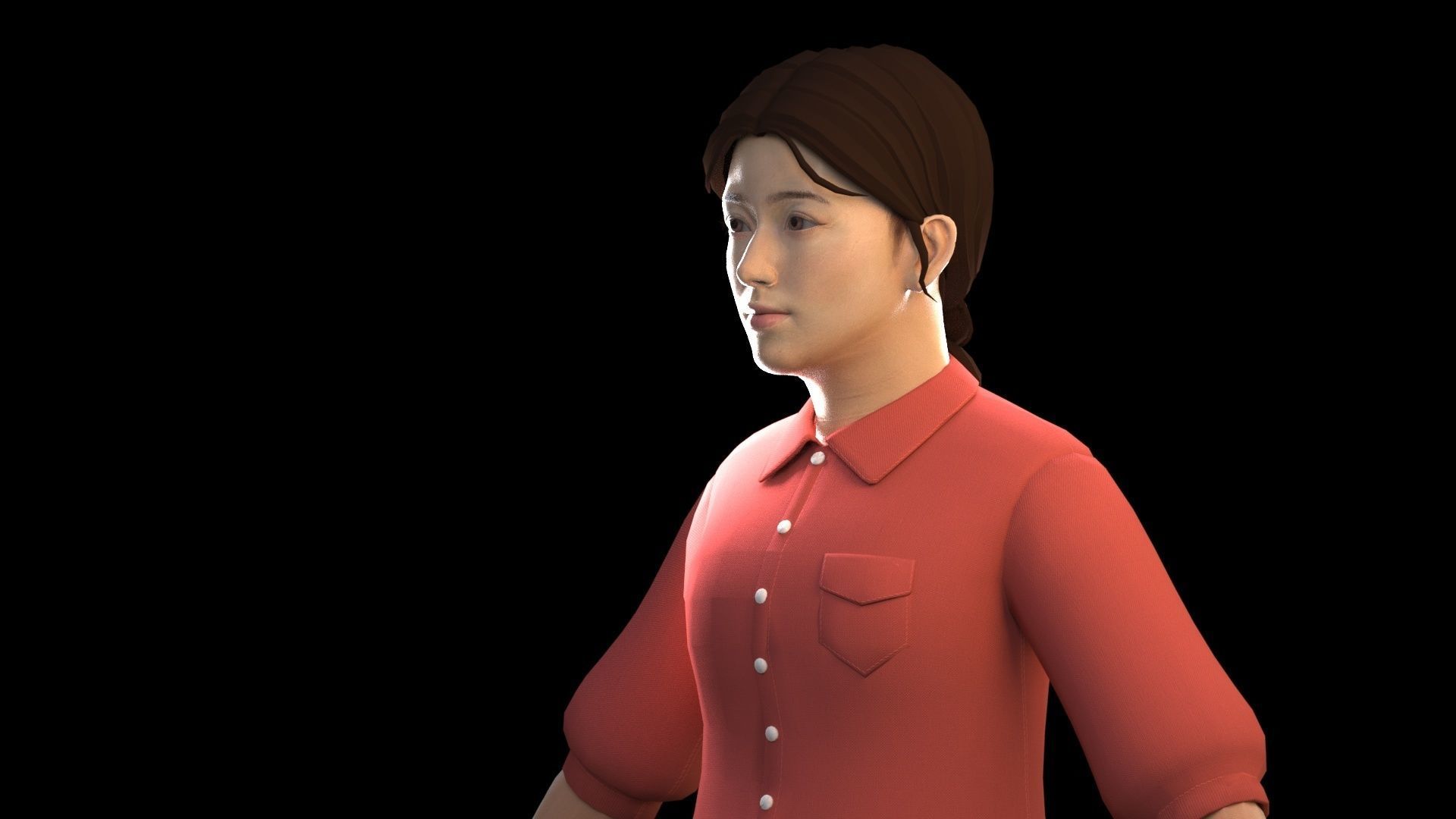 Mother Auntie Rural Old Lady Realistic Figure 3D model | CGTrader