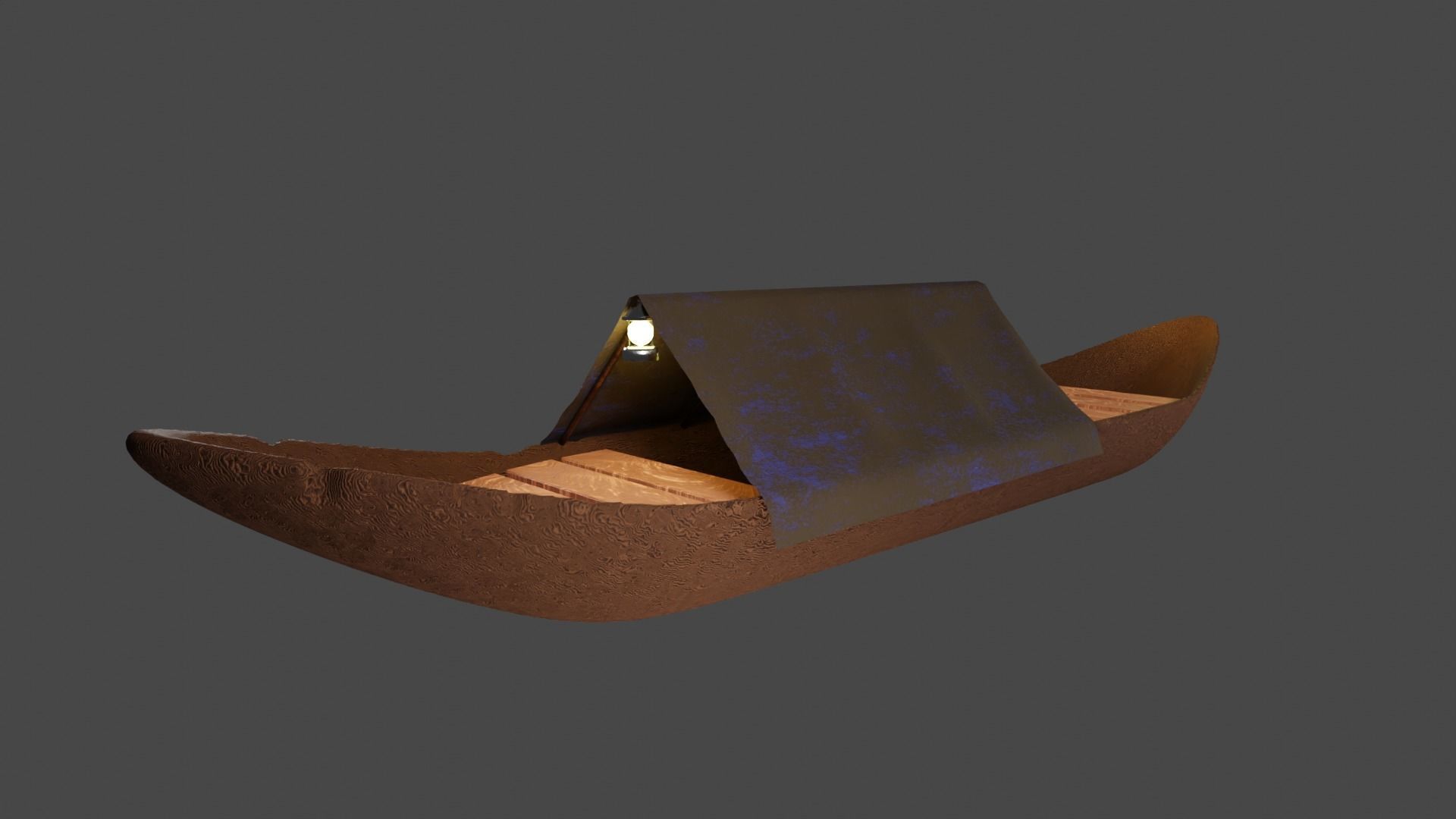 Wooden Old Canoe 3D model | CGTrader