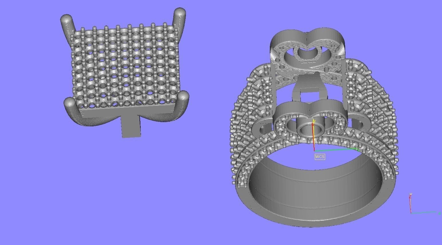 Square Shape Head Wide Band Cocktail Rong for Women 3D model 3D ...