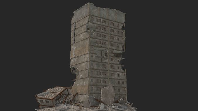 3D model destroyed building VR / AR / low-poly | CGTrader