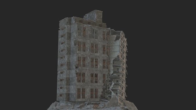 3D model destroyed building VR / AR / low-poly | CGTrader
