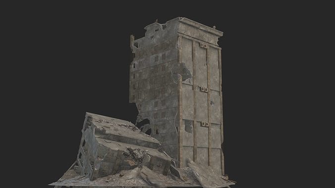 3D model destroyed building VR / AR / low-poly | CGTrader