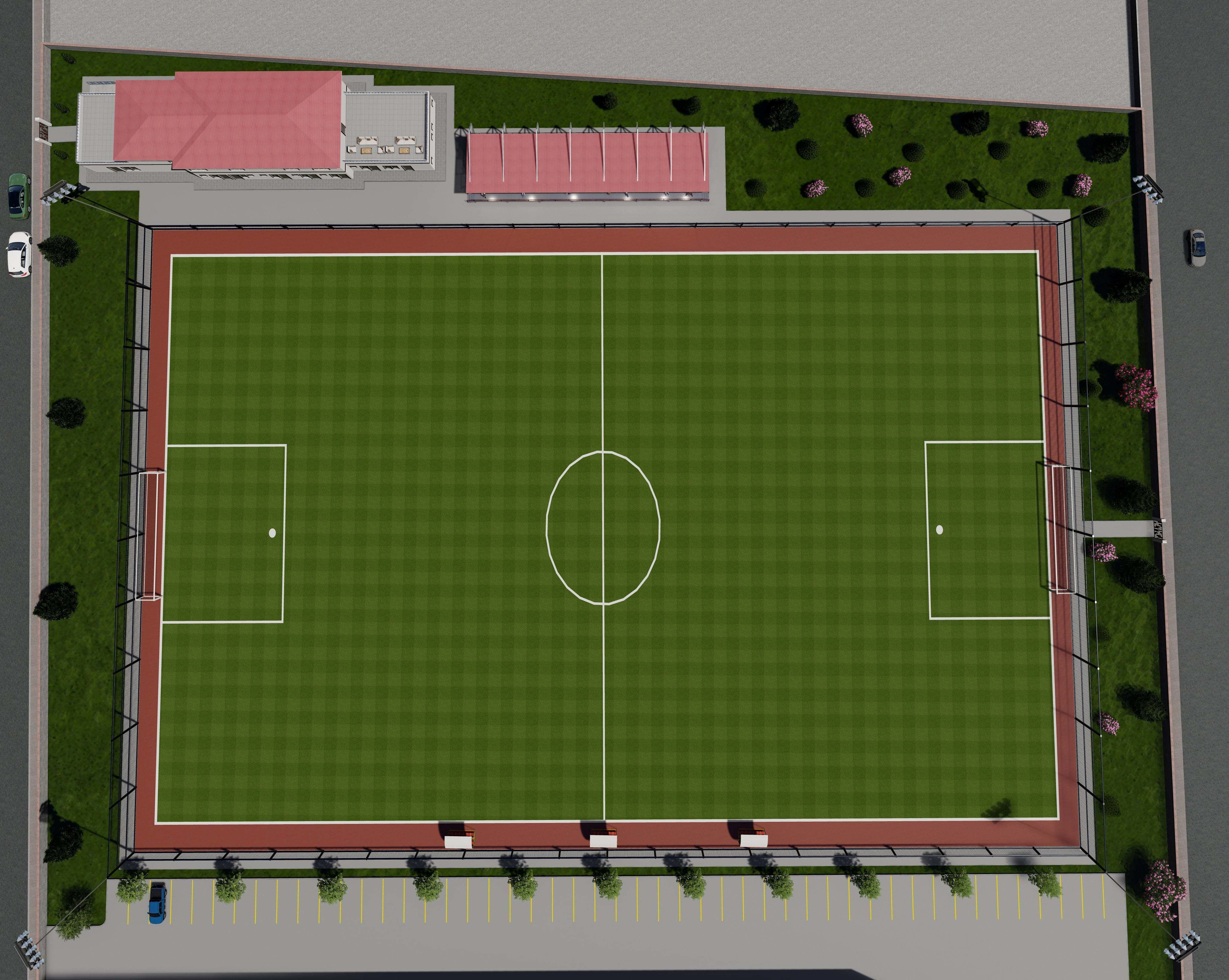 Stadium Sports facility Football training pitch 3D model | CGTrader