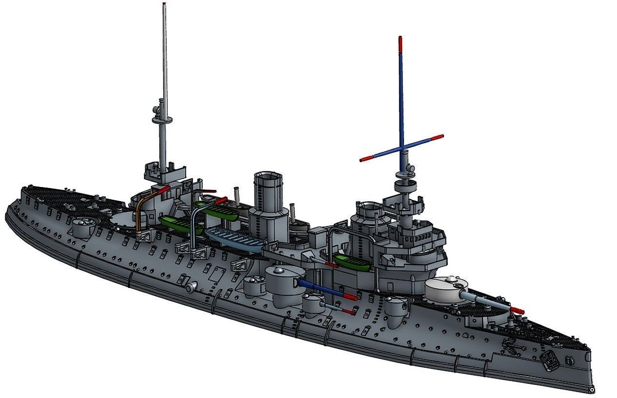 Squadron battleship Bouvet France 1897 3D model 3D printable | CGTrader