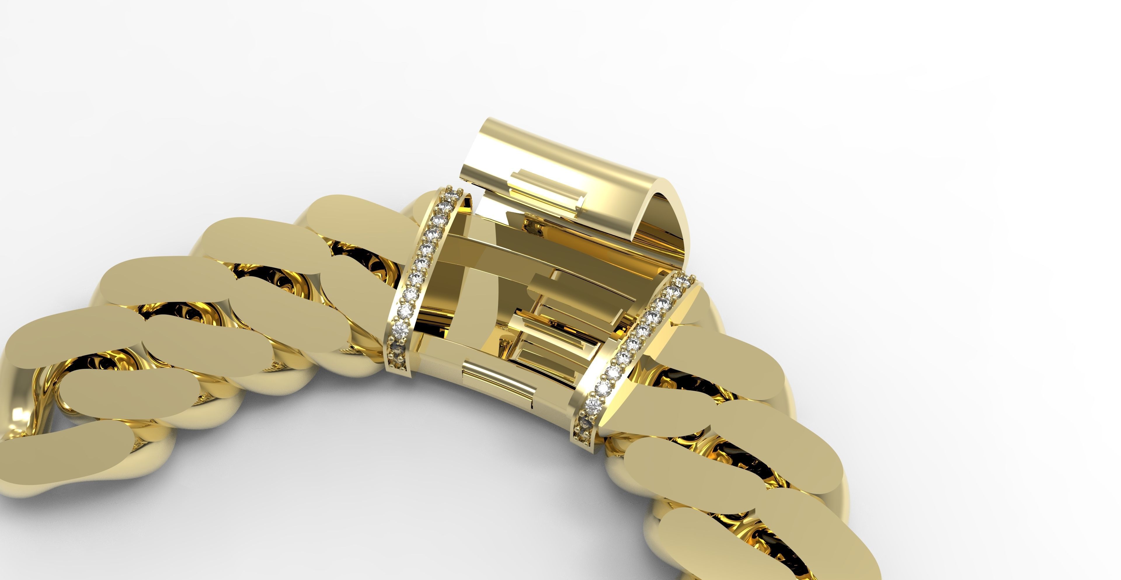 Cuban Lock Curve 18mm 3D model 3D printable | CGTrader