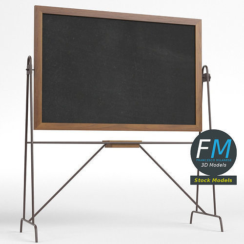 Reversible school chalkboard 3D model | CGTrader