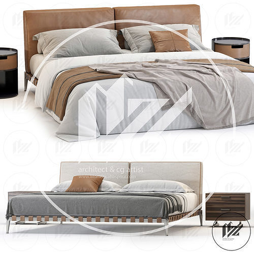 Flexform Gregory Bed 3D model | CGTrader