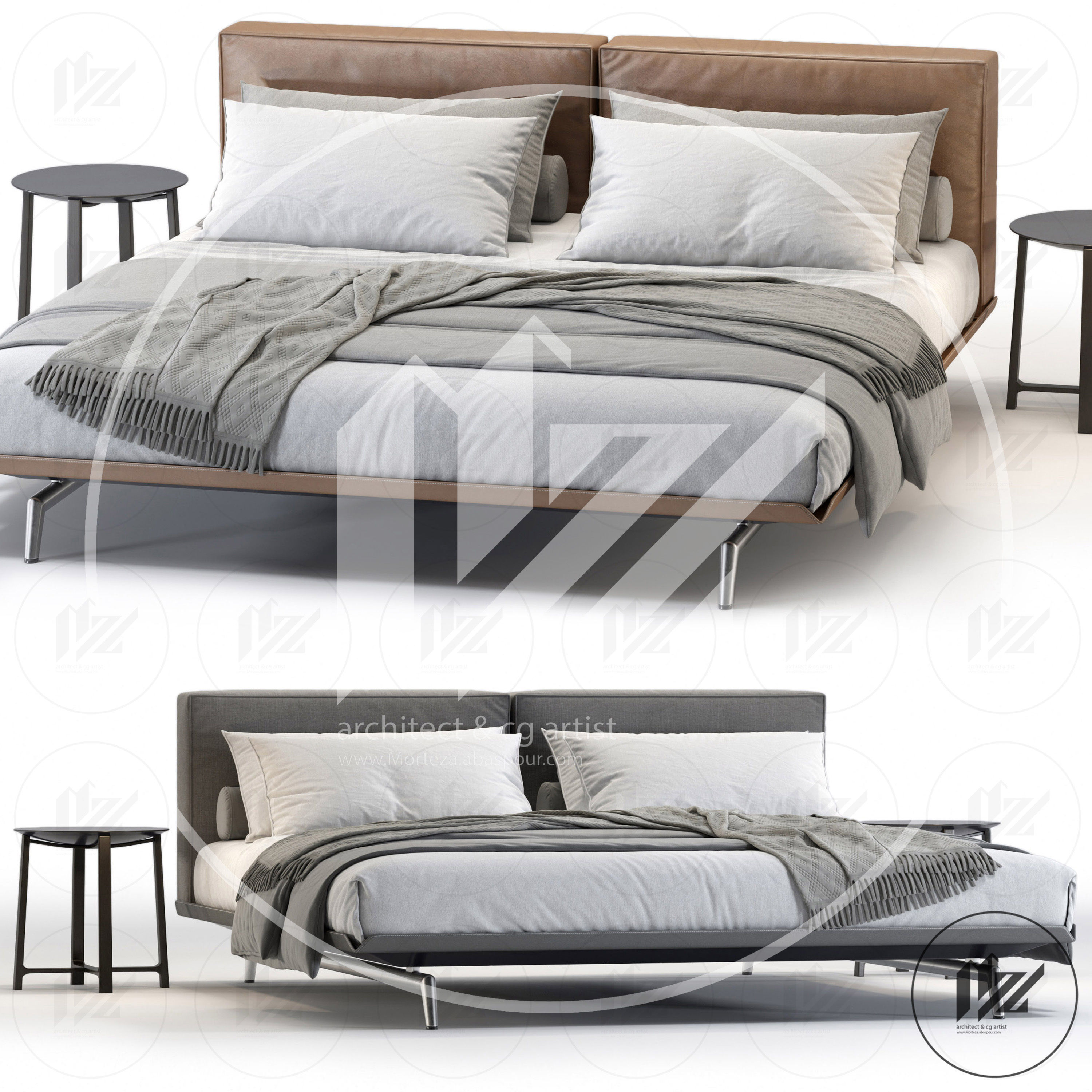 Flexform Este Bed 3D model | CGTrader