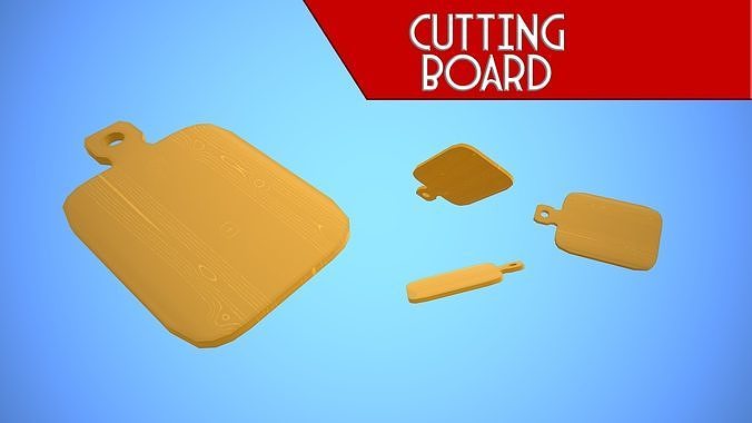3D model CUTTING BOARD KITCHEN CARTOON STYLIZED VR / AR / low-poly ...