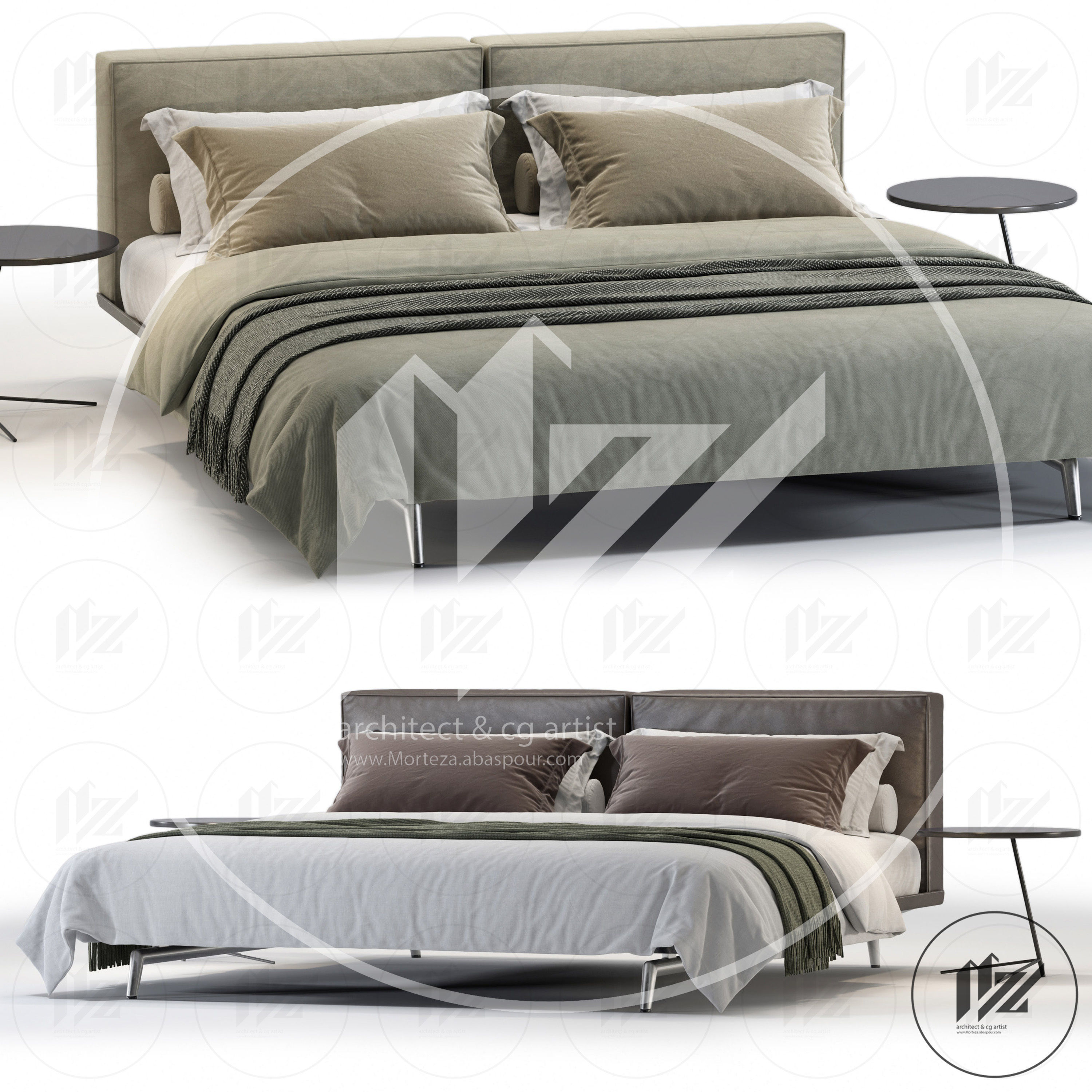 Flexform este Bed No2 3D model | CGTrader
