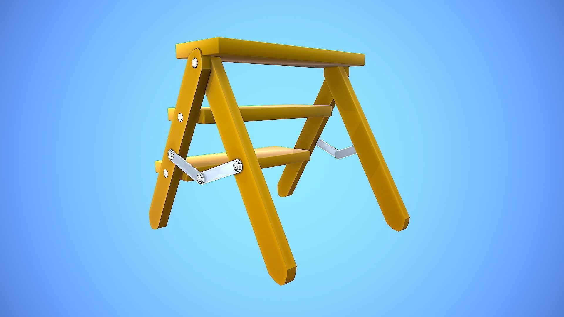 3D model SMALL PAINTERS LADDER CARTOON STYLIZED VR / AR / low-poly ...