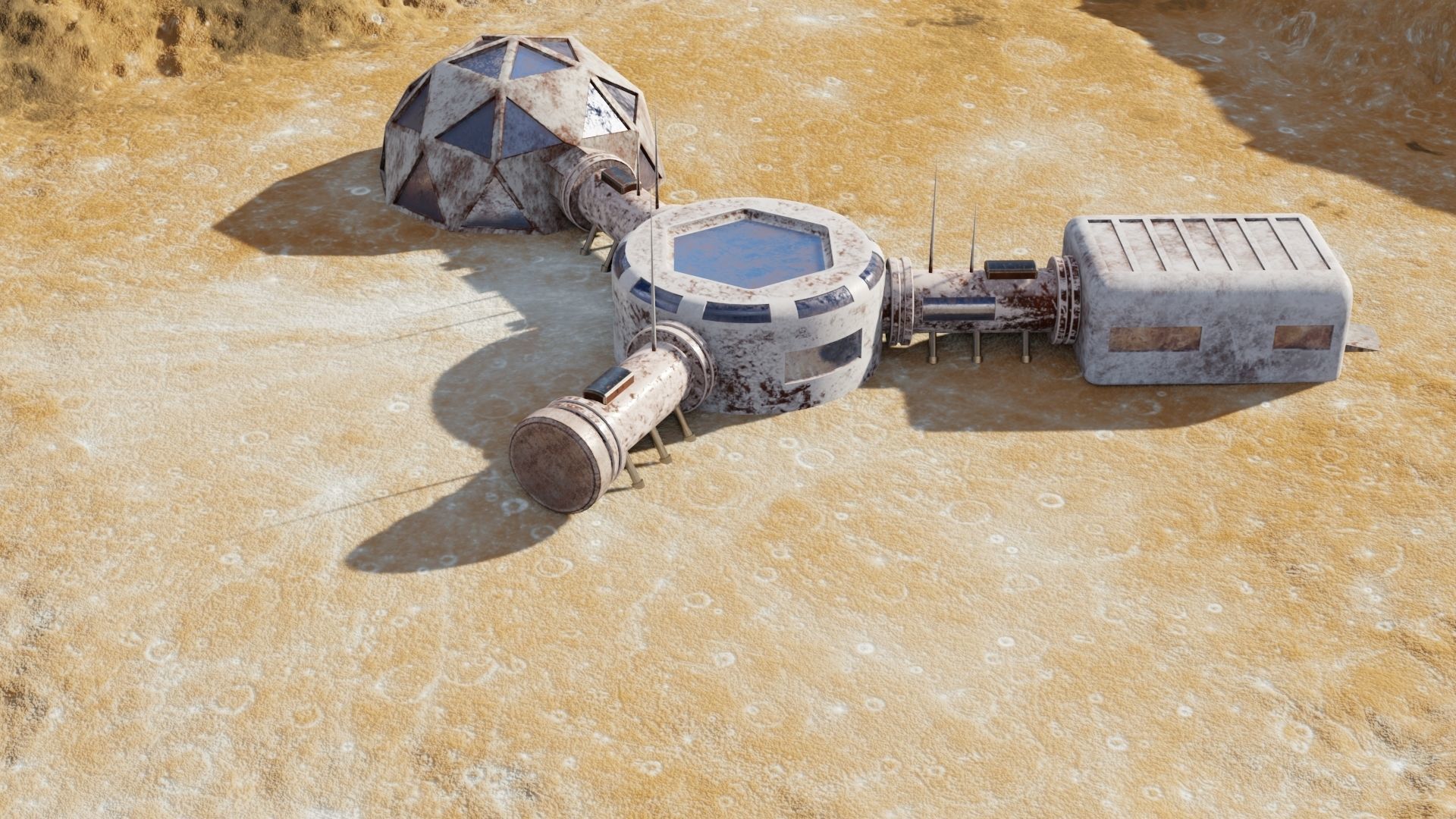 3D model Martian base VR / AR / low-poly | CGTrader